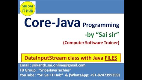 153 Datainputstream Class With Java Files Input Streams And Output