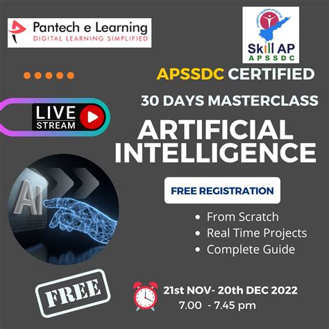 Pantechelearning On Linkedin Free 30 Days Artificial Intelligence Master Class Certified By