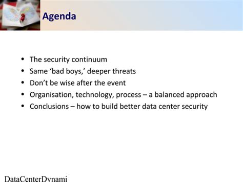 The Datacenter Security Continuum Ppt
