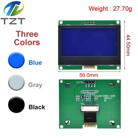 Tzt 12864 Iic โมดูล Lcd 128x64 I2c St7567s Cog จอแสดงผลหน้าจอ Board Lcm
