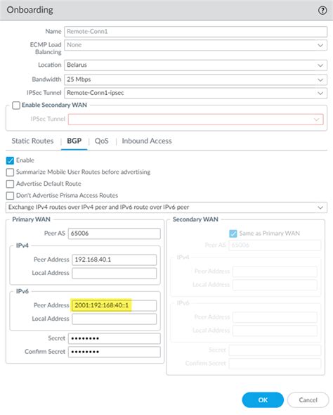 Enable IPv Networking For Remote Networks