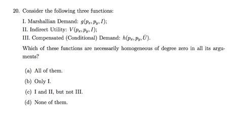 Solved 20 Consider The Following Three Functions I