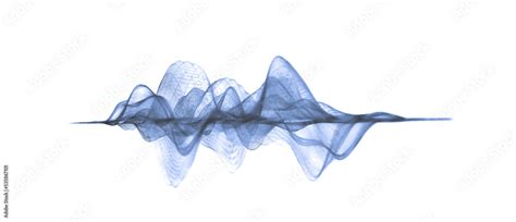 Abstract Blue Wireframe Sound Waves Visualization Of Frequency Signals Audio Wavelengths