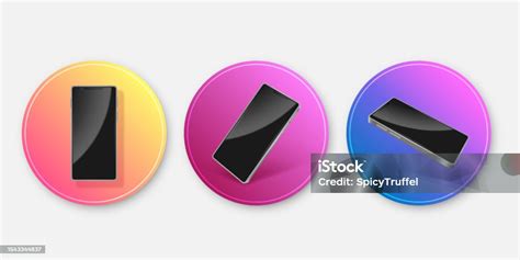 3d 아이소메트릭 폰 모형 현대 가제트 다채로운 그라디언트 서클 배지 디자인 그래픽 스마트폰 앱 모바일 응용 프로그램이 있는 휴대폰 디스플레이 벡터 전자 장치 세트 3차원