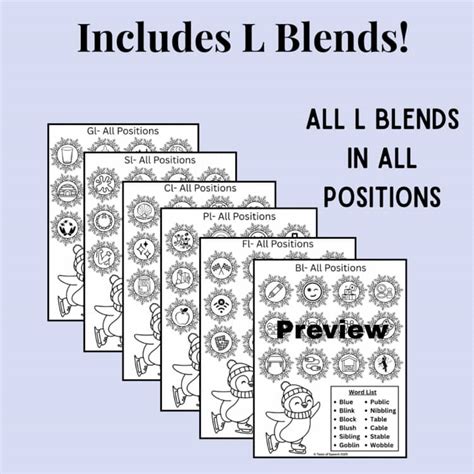 Winter L And L Blends Articulation Activity All Positions Dot Art