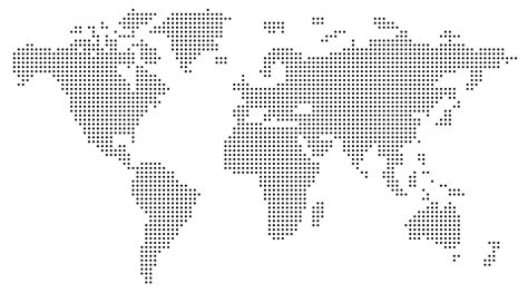 World Map Dotted Illustration Worldwide Global Map With Dots Isolated