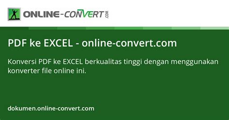 PDF Ke EXCEL Online Convert Com