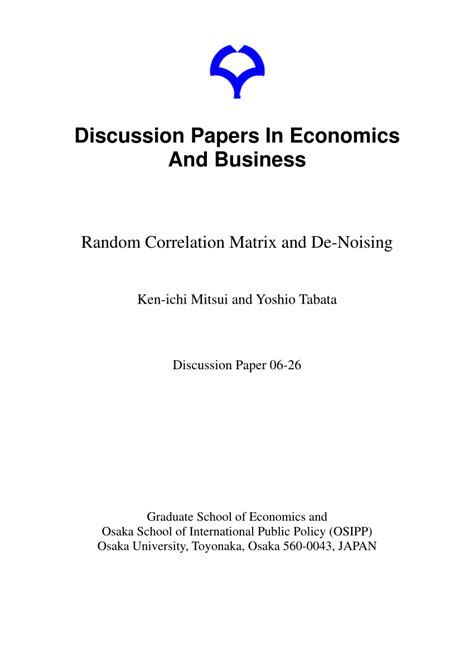 Pdf Random Correlation Matrix And De Noising