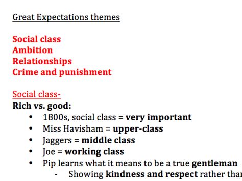 Extensive Great Expectations Themes Document Teaching Resources