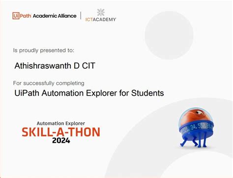 Athish Raswanth D On Linkedin Uipath Automation Skillathon