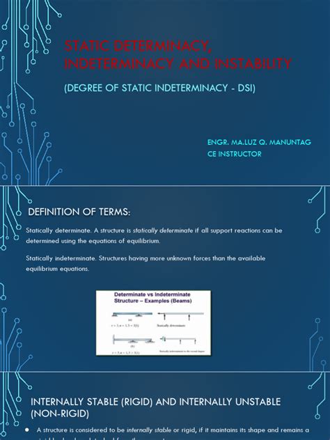 Static Determinacy Indeterminacy And Instability Pdf
