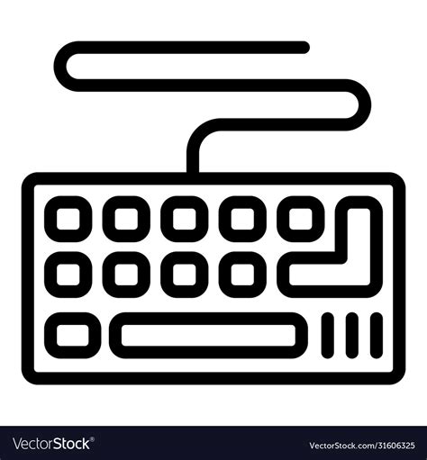 Hardware Keyboard Icon Outline Style Royalty Free Vector