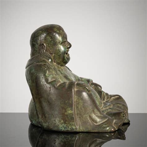 Chinese School A Bronze Figure Of Seated Budai Mutualart