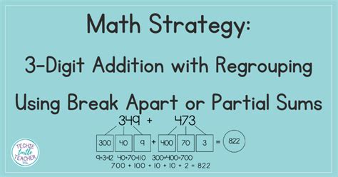 Digit Addition Regrouping Open Number Line