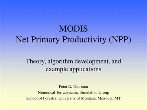 Ppt Modis Net Primary Productivity Npp Powerpoint Presentation