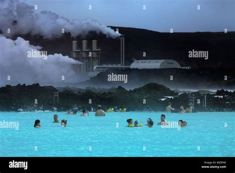 Blue Lagoon At The Svartsengi Geothermal Power Plant Near Keflavik