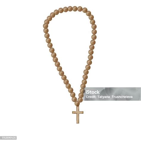 구슬에 십자가의 그림입니다 배경이 없는 기독교적 속성 손 그리기 카드 배너 초대장 장식용 구조에 대한 스톡 벡터 아트 및 기타