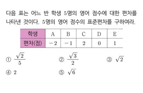 중 3 수학 표준편차 문제 풀어주세요 지식in