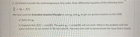 solved 2 10 points consider the nonhomogeneous