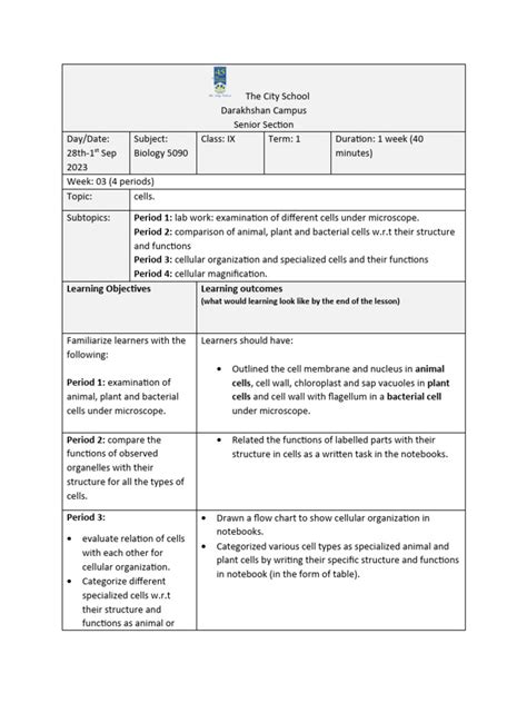 Grade 9 Week 3 Cells 2 Pdf Cell Biology Learning