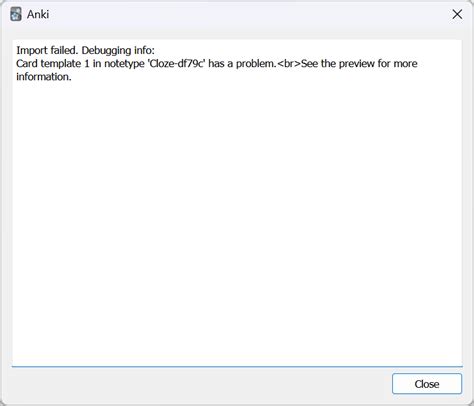 help import error due to cloze type r anki