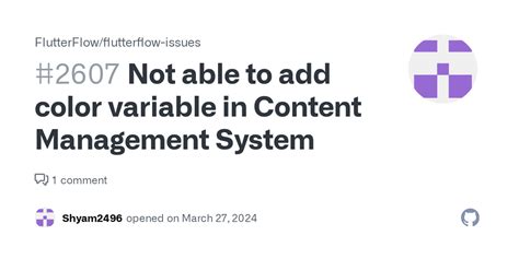 Not Able To Add Color Variable In Content Management System · Issue 2607 · Flutterflow
