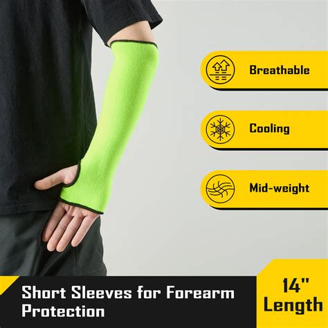 Cooljob 3 Pairs 1418in A4 Cut Resistant Sleeves With Thumb Hole Uv S