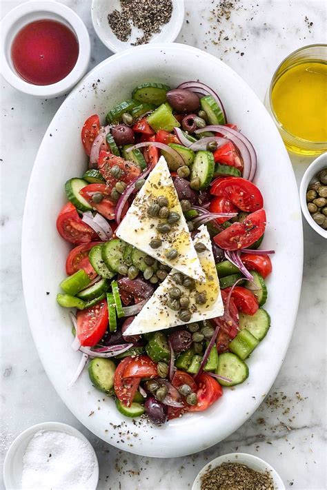 Traditional Greek Horiatiki Salad Ready In 10 Minutes Foodiecrush