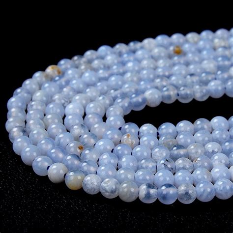 Natural Blue Lace Agate Gemstone 2mm 3mm 4mm Round Loose Beads 15 Inch