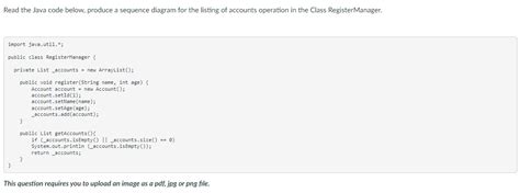 Solved Read The Java Code Below Produce A Sequence Diagram Chegg Com