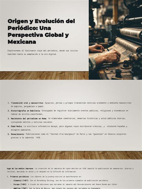 Evolución Del Periódico En México Y El Mundo Pdf México Periódicos