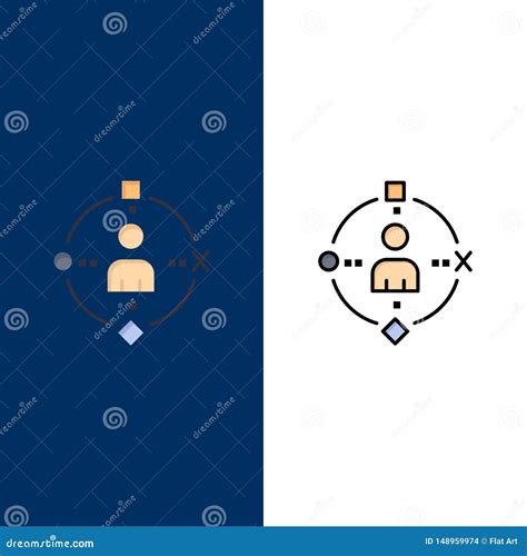 Ambient User Technology Experience Icons Flat And Line Filled Icon Set Vector Blue