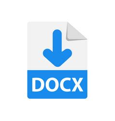 Blue Icon Docx File Format Extension Royalty Free Vector