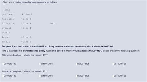 Given You A Part Of Assembly Language Code As
