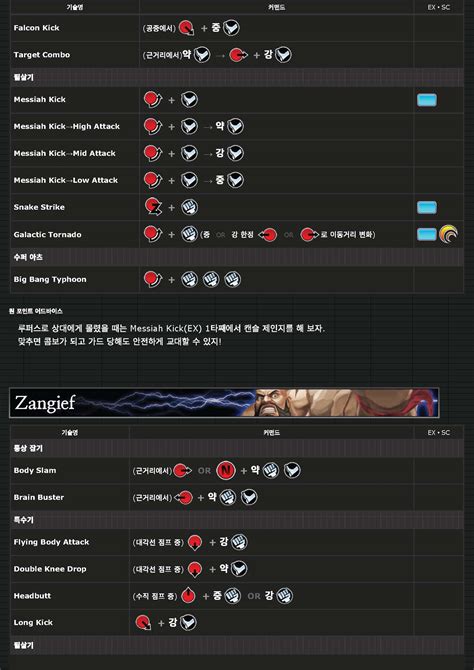 스트리트 파이터 X 철권 기술표 Capcom 야근의 요정 블로그