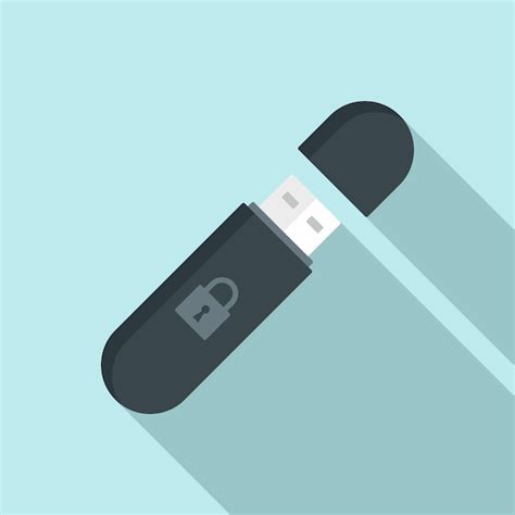 Premium Vector Secured Usb Flash Icon Flat Illustration Of Secured Usb Flash Vector Icon For
