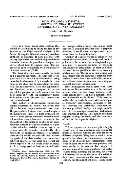 Pdf How To Look At Data A Review Of John W Tukeys Exploratory Data Analysis1