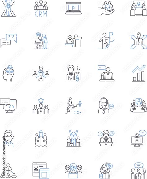 Project Planning Line Icons Collection Strategy Timeline Goals Scope Budget Resources