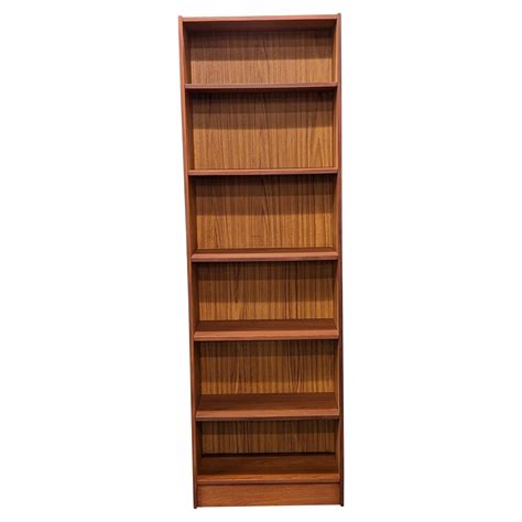 Danish Modern Midcentury Rosewood Narrow Tall Wall Floor Bookcase At