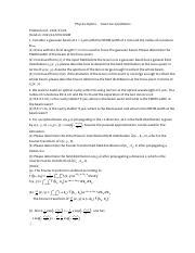 Physics Optics Exercise Problems on Gaussian Beams and Optical | Course ...