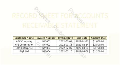 Template Laporan Piutang Excel Contoh Format Xls Download Gratis Pikbest