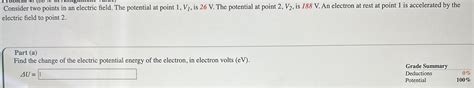 Solved Consider two points in an electric field. The | Chegg.com