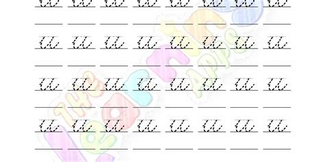Free Printable Cursive Letter U Writing Grade Worksheets