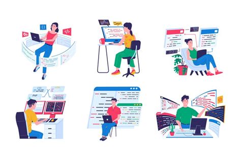 Programmer And Coders Backend Software Engineers Working Wi