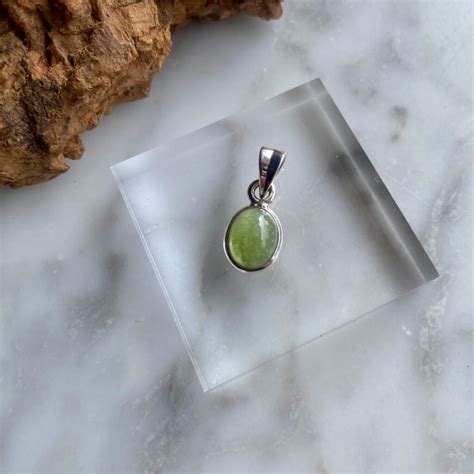Dainty Mini Peridot Sterling Silver Pendant Minera Emporium Mineral Shop
