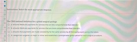 Solved Instructions Select The Most Appropriate