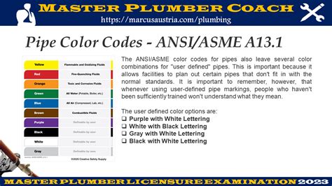 Pipe Color Code MASTER PLUMBER COACH