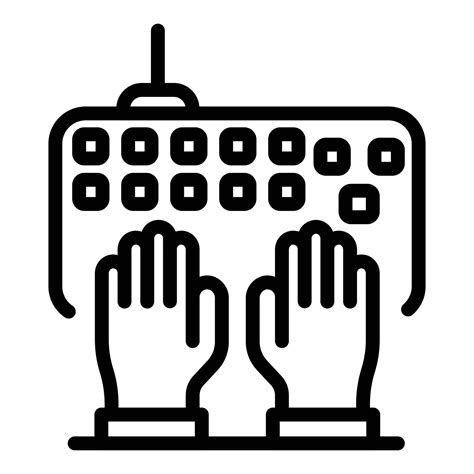 Typing Keyboard Icon Outline Style 15663283 Vector Art At Vecteezy