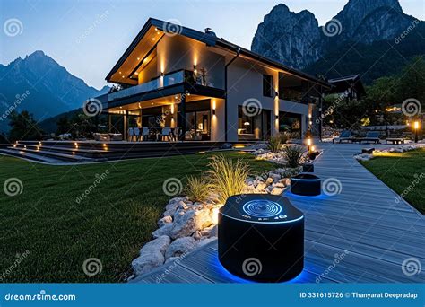 An Advanced Home Security Setup Featuring Laser Detection Systems Around The Perimeter With Ai