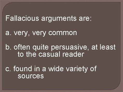 logical fallacies developing skills in argument how to